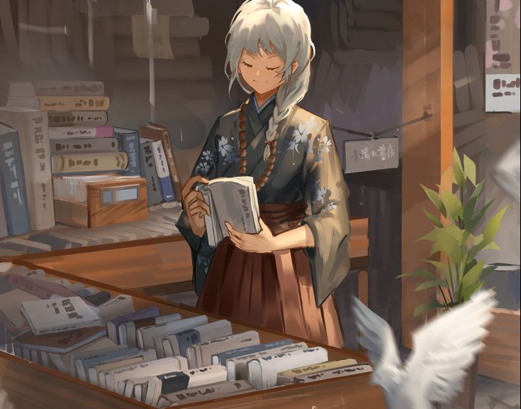 Anime Reading A Book