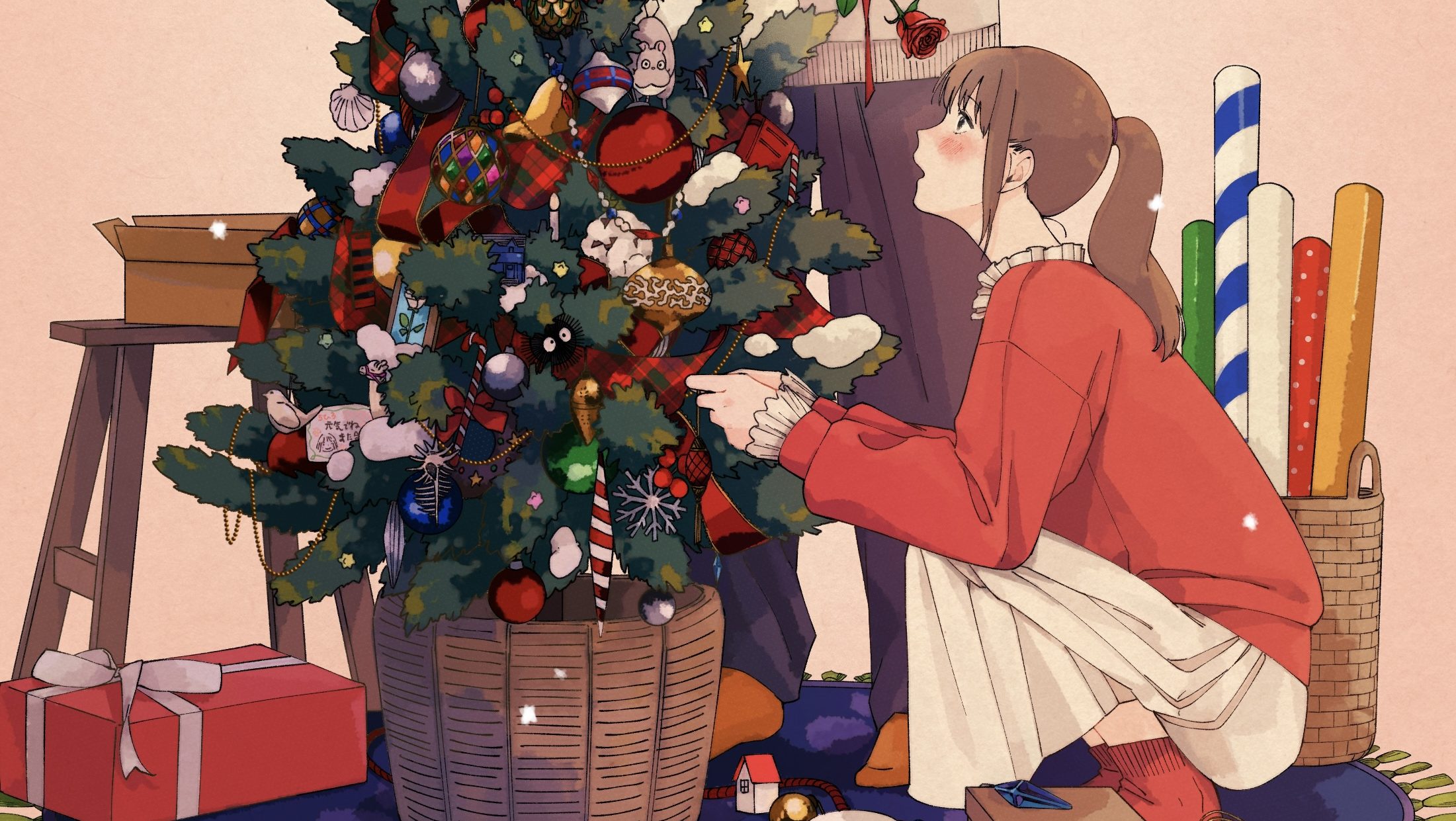 Anime Christmas Tree Decorating